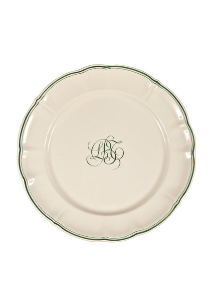 Bespoke Milano Plate with Central Simple Monogram, Set of 12 | Over The ...