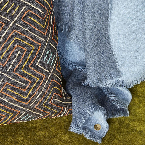 Heather Blue and Charcoal Blue Double Sided Baby Alpaca Throw Blanket ...