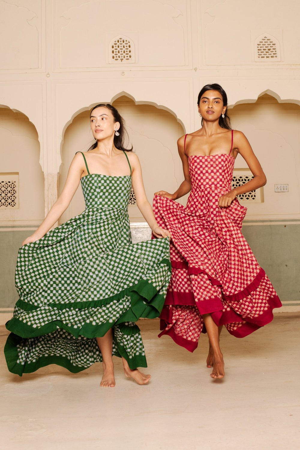 Checkmate Dress in Green | Over The Moon