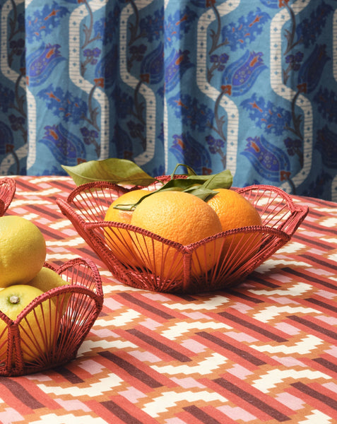 David Hicks Floral Basket, Red | David Hicks Collection | Cabana ...