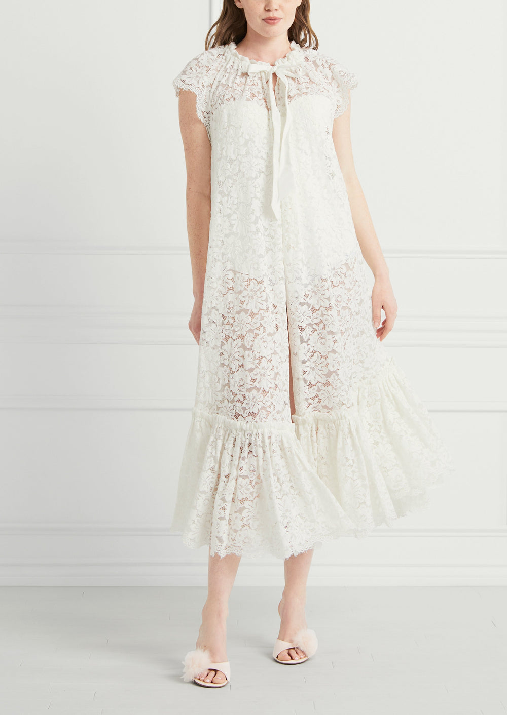 The Coco Duster in White Lace | Over The Moon