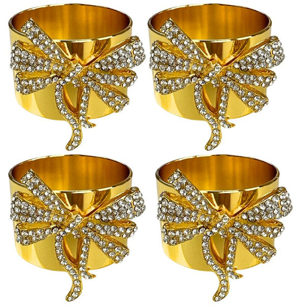 Jeweled Bow Napkin Rings, Set of 4 | Over The Moon