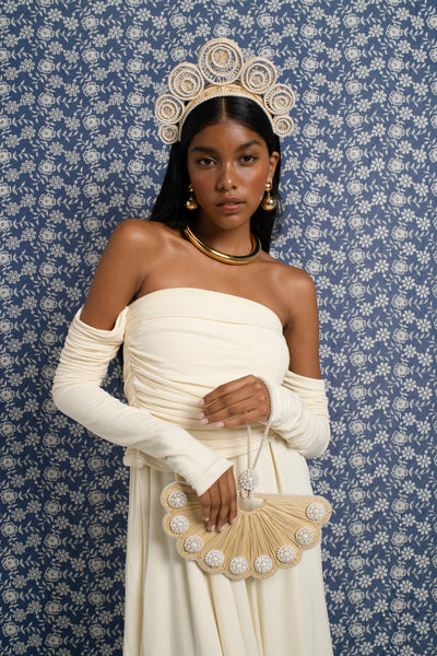 Cloud Shaped Iraca Pearl Fan | Over The Moon