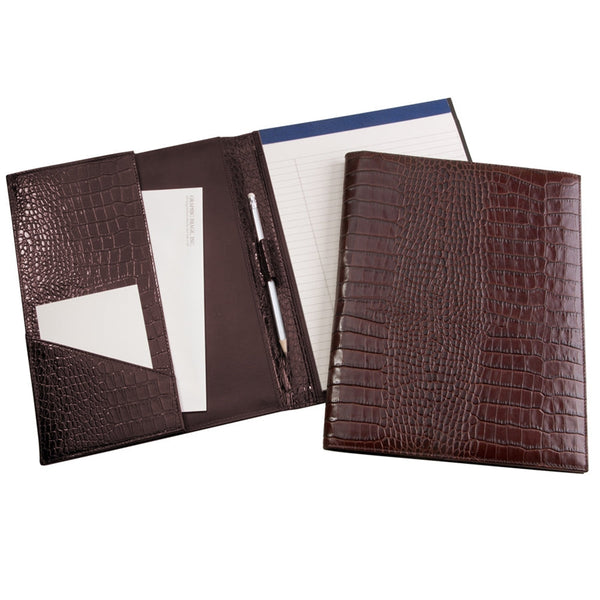 Large Portfolio in Crocodile Embossed Leather | Over The Moon