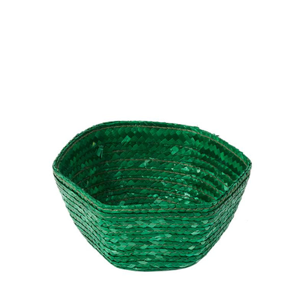 Small Raffia Basket in Green | Over The Moon