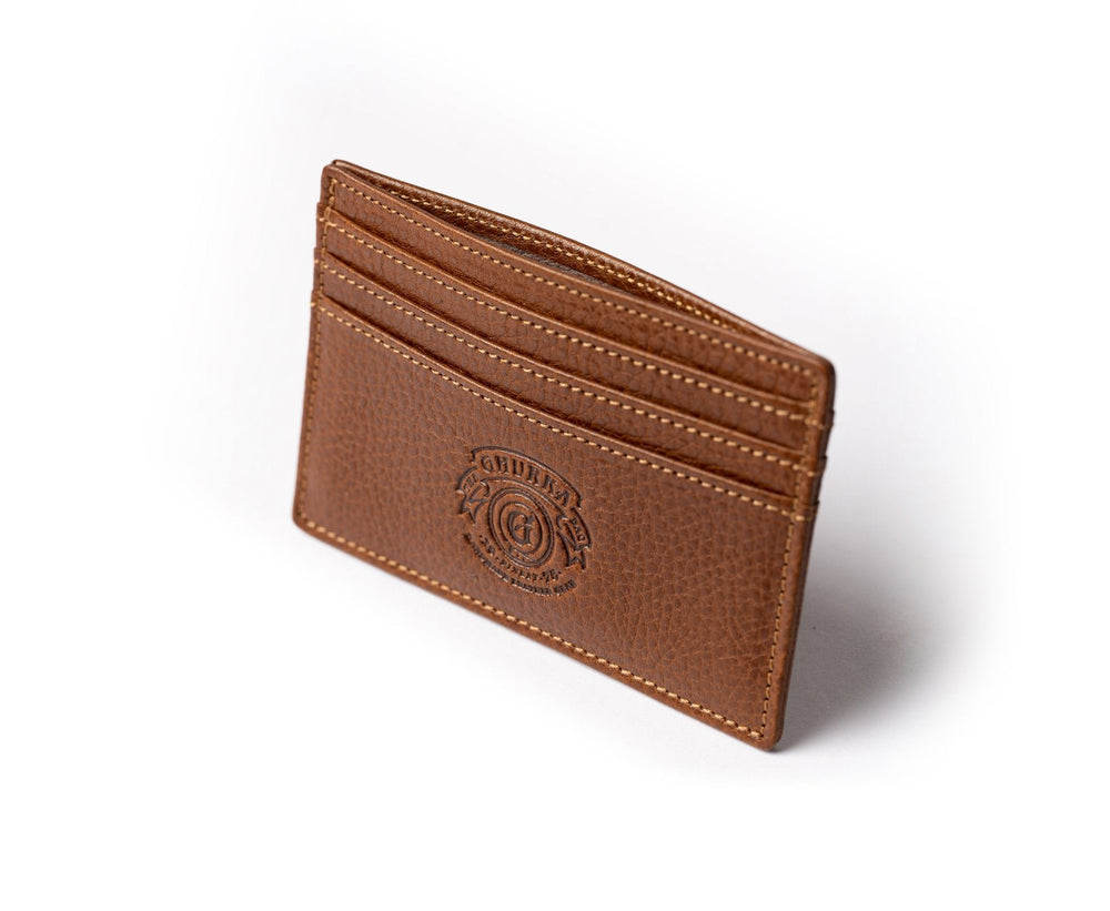 Slim Credit Card Case No. 204 in Vintage Walnut Leather | Over The Moon