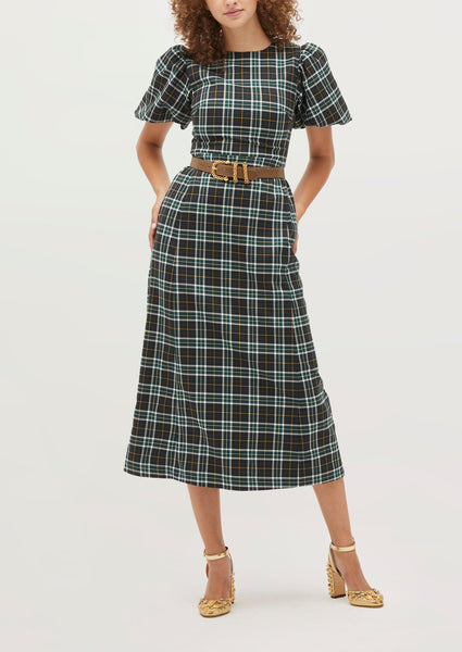 The Constance Dress in Green Wallace Plaid | Over The Moon