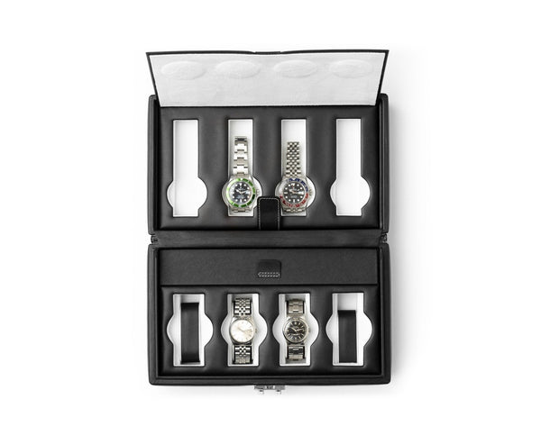 The Timekeeper No. 213 | Black Leather Watch Box | Ghurka | Over The Moon